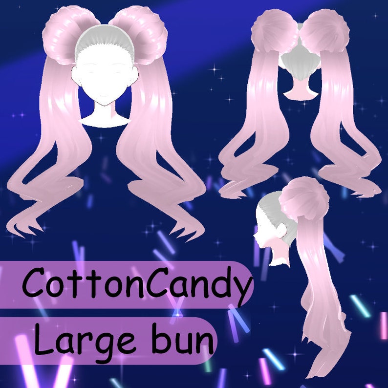 Vroid Hair Preset - Extention- Twin Large Bun - Etsy