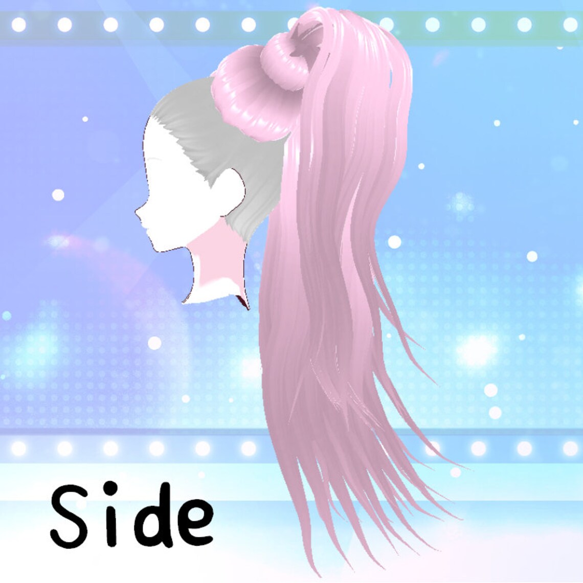 Vroid Hair Preset Extention Waterfall Double Bun Twin Tail - Etsy