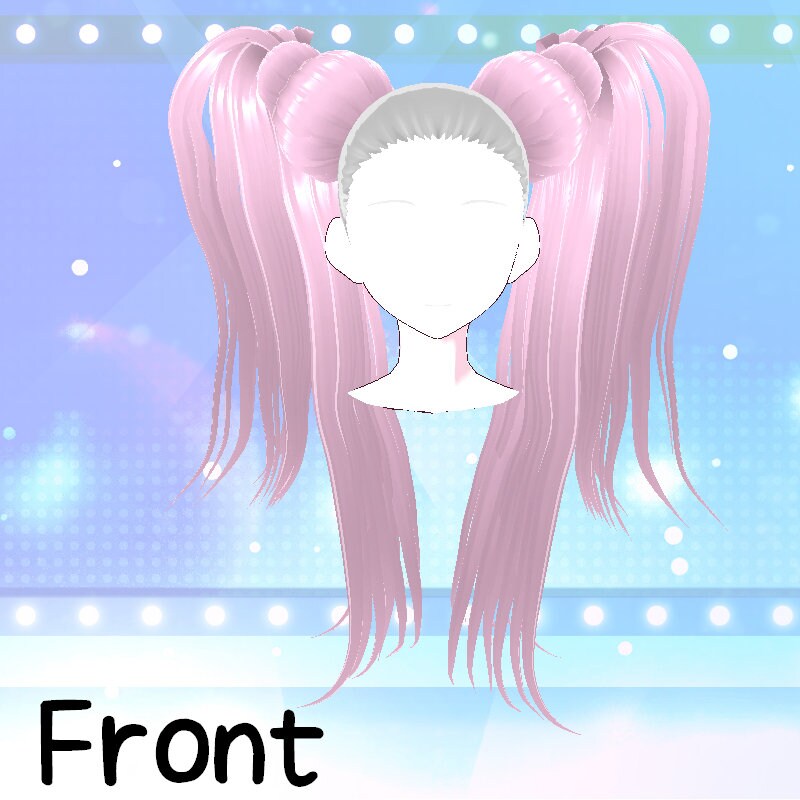 Vroid Hair Preset - Extention- Waterfall Double Bun Twin Tail - Etsy