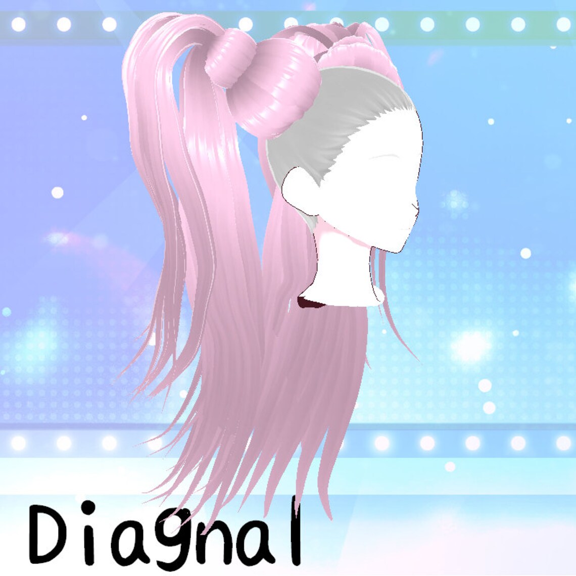 Vroid Hair Preset Extention Waterfall Double Bun Twin Tail - Etsy