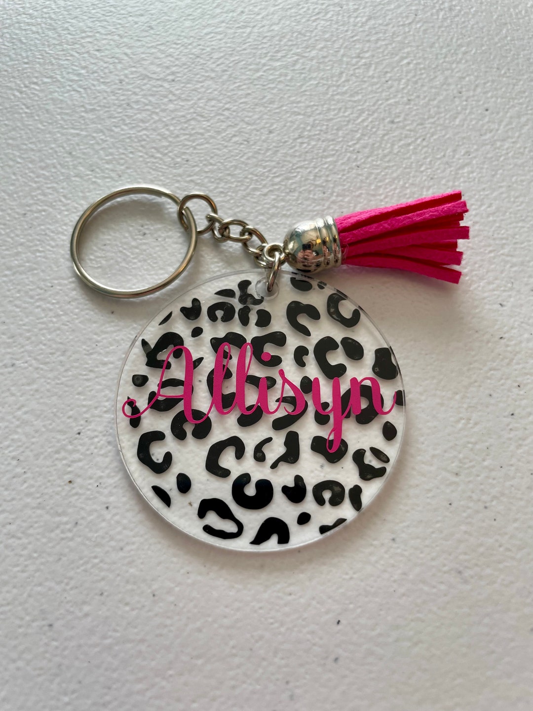 Personalized Acrylic Keychain, Round Custom Keychain With Tassel ...
