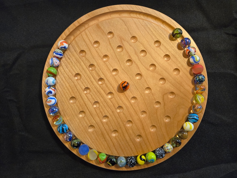 Marble Solitaire Hardwood Game Board Wooden Marble Game Luxury Board ...