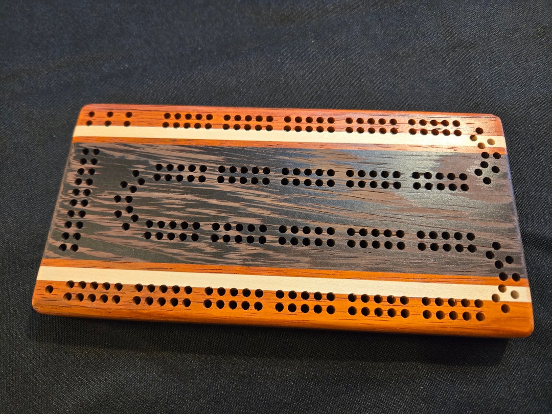 Cribbage Board Premium Exotic Hardwood Game Pocket Sized Unique Gift ...