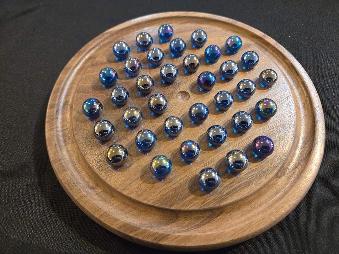 Marble Solitaire Hardwood Game Board Wooden Marble Game Luxury Board ...