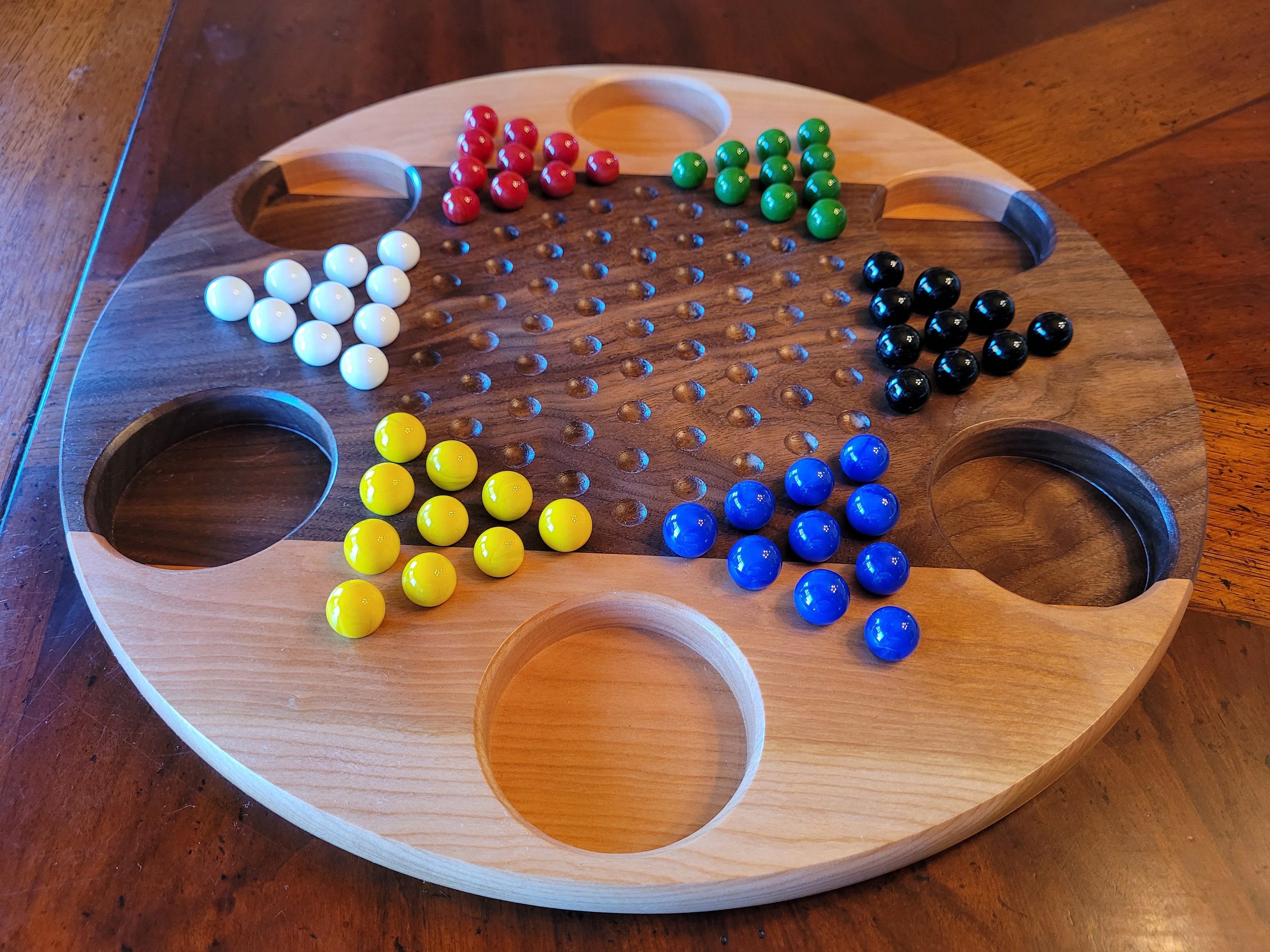 Chinese Checker Board Handcrafted Chinese Checkers Board With Marble ...