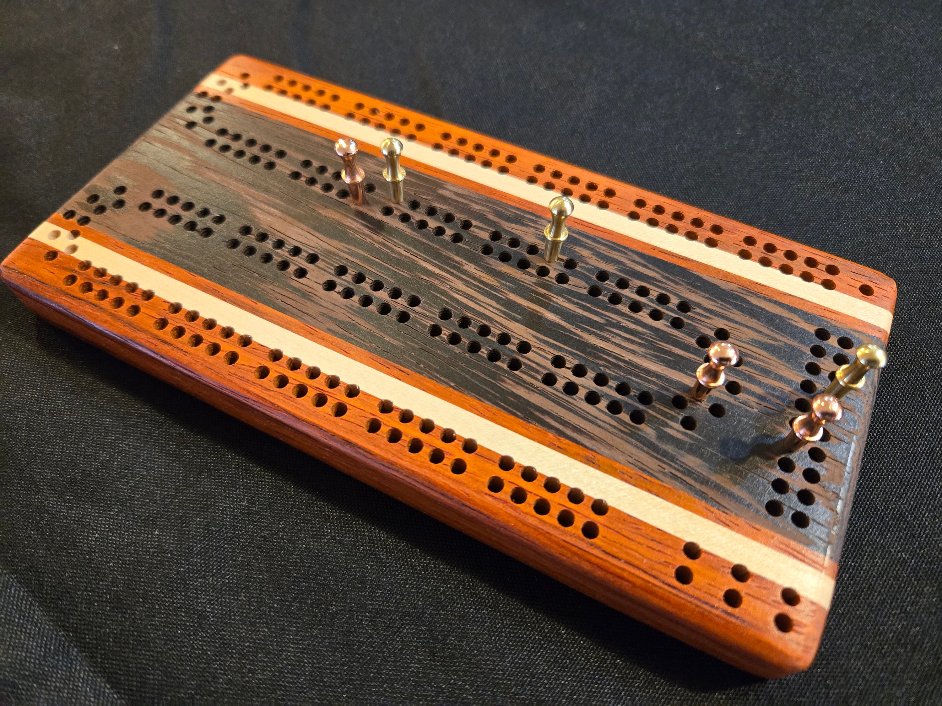 Cribbage Board Premium Exotic Hardwood Game Pocket Sized Unique Gift ...