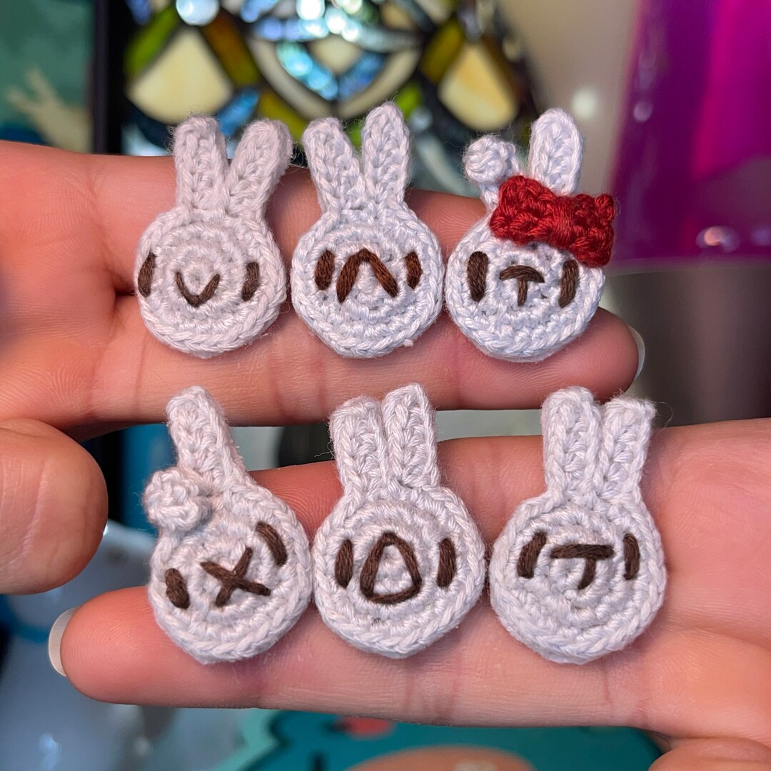 Blue Bunny Pin, Facial Expressions/accessories, Crochet Amigurumi ...