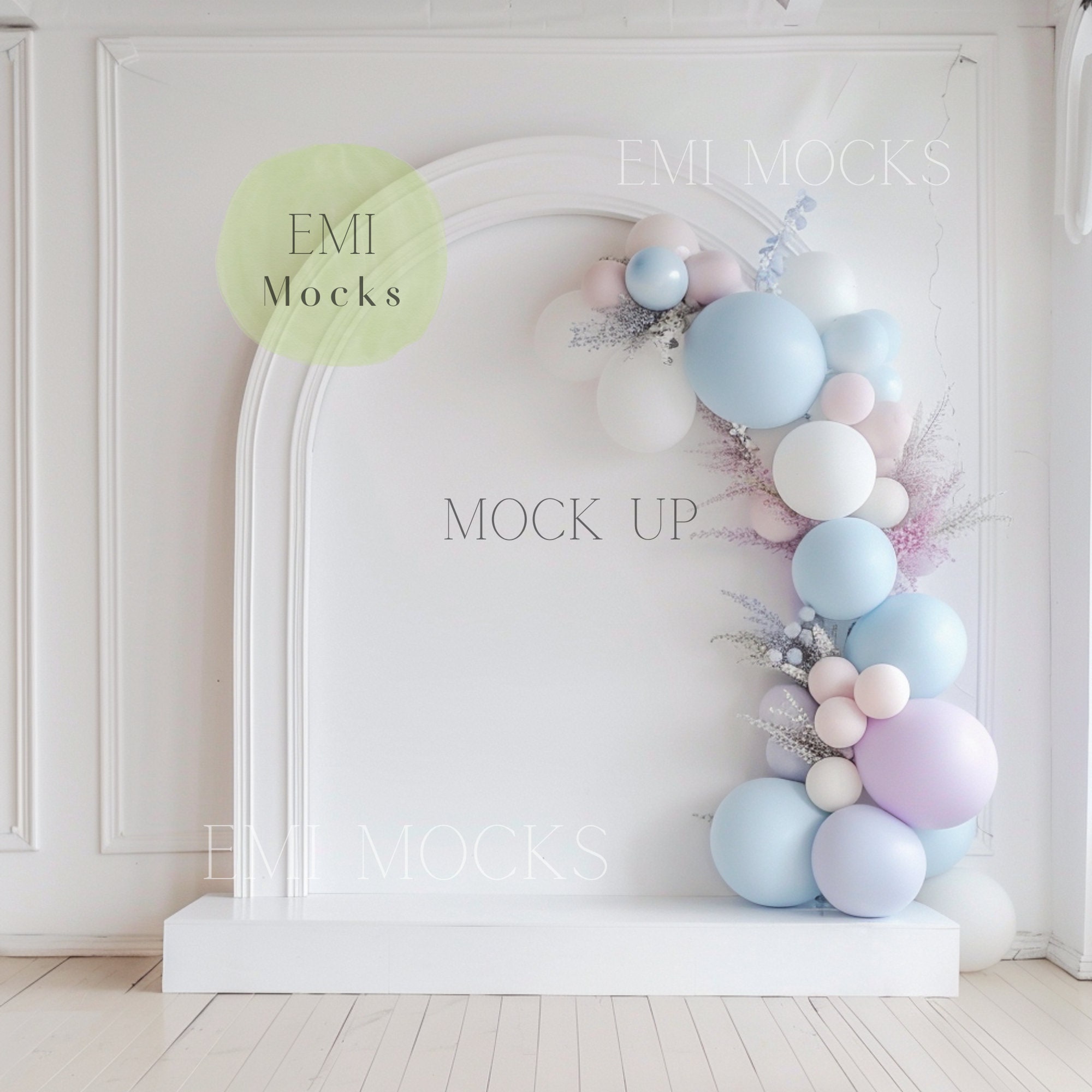 Balloon Arch Backdrop Mock up - Balloon Mock up - Balloon Backdrop Mock ...