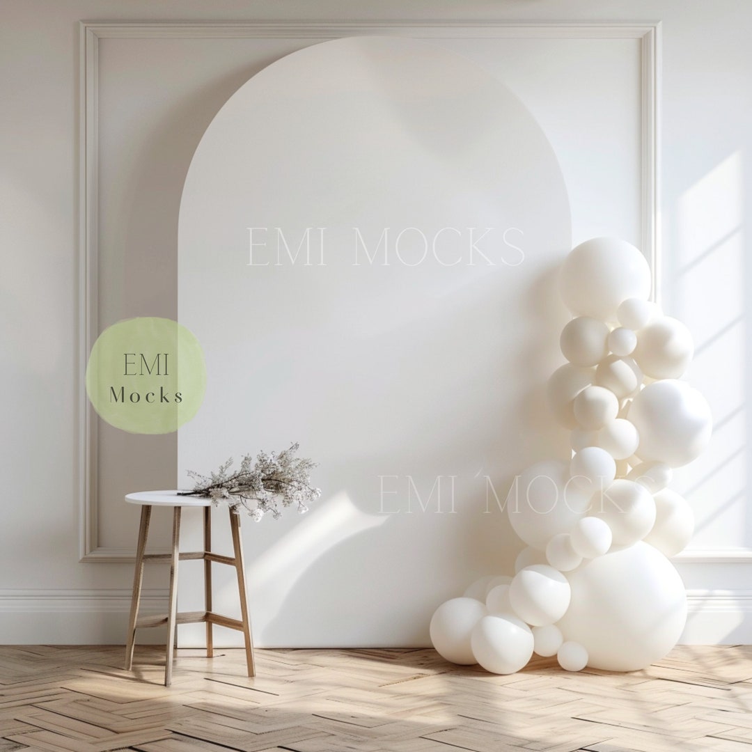Balloon Arch Backdrop Mock up - Balloon Mock up - Balloon Backdrop Mock ...