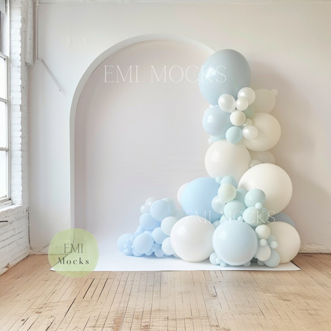 Balloon Arch Backdrop Mock up - Balloon Mock up - Balloon Backdrop Mock ...