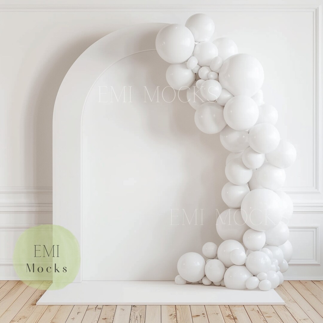 Balloon Arch Backdrop Mock up - Balloon Mock up - Balloon Backdrop Mock ...