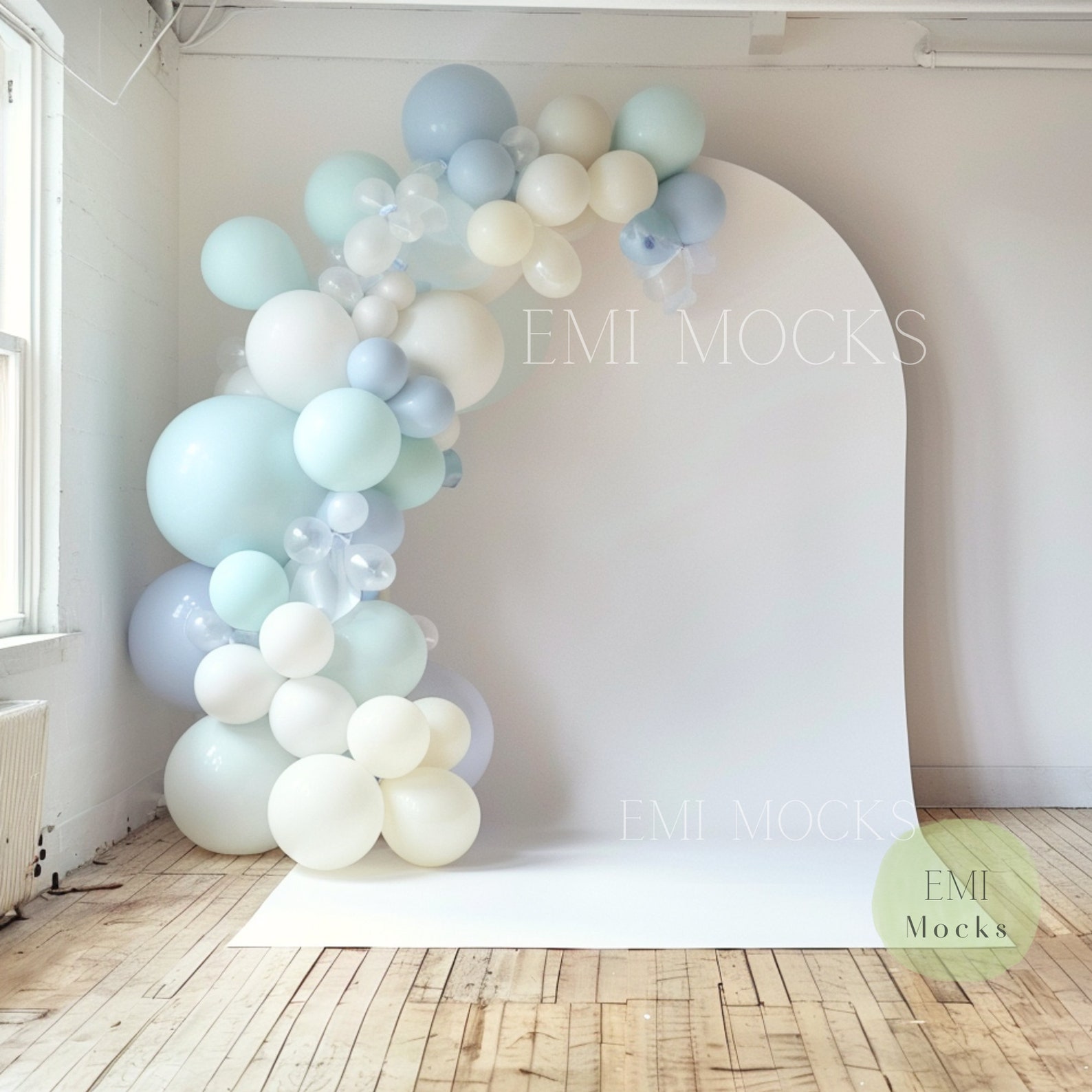 Balloon Arch Backdrop Mock up - Balloon Mock up - Balloon Backdrop Mock ...