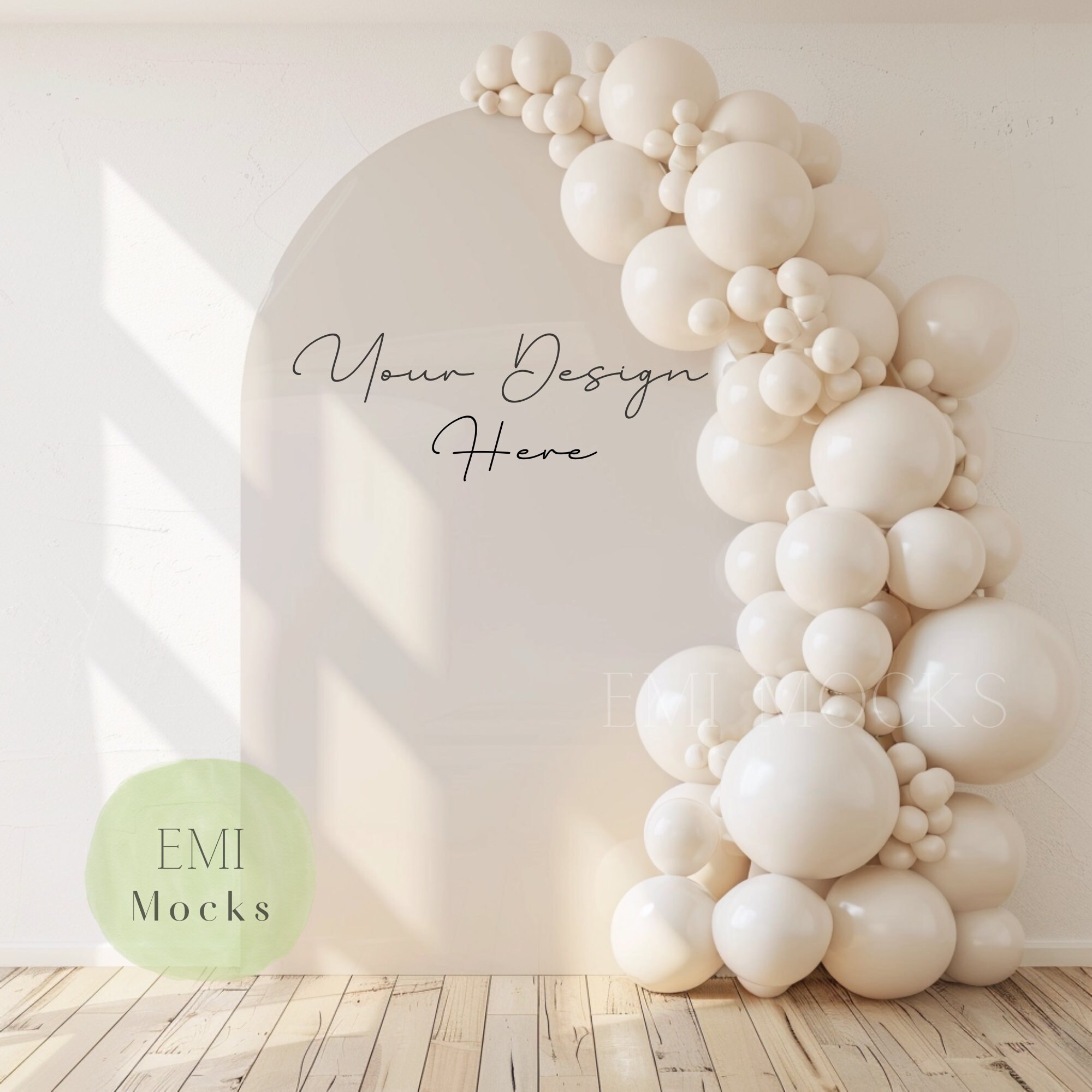 Balloon Arch Backdrop Mock up - Balloon Mock up - Balloon Backdrop Mock ...