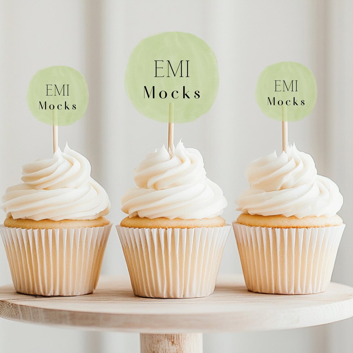 3 Cupcake Topper Mockup - Cupcake Mockup - Topper Mockup - Circle ...