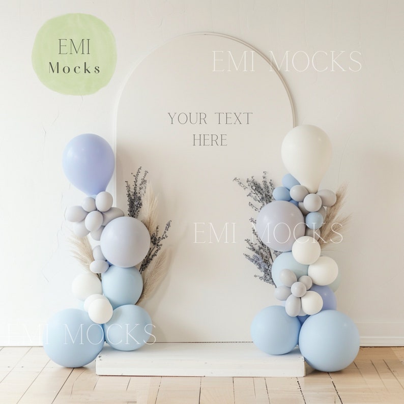 Balloon Arch Backdrop Mock up - Balloon Mock up - Balloon Backdrop Mock ...