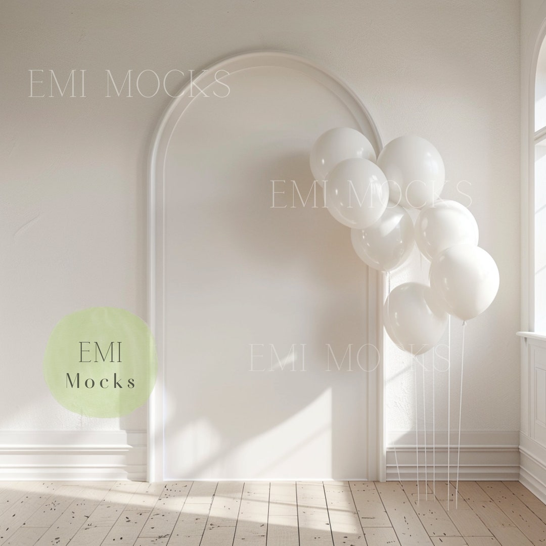 Balloon Arch Backdrop Mock up - Balloon Mock up - Balloon Backdrop Mock ...