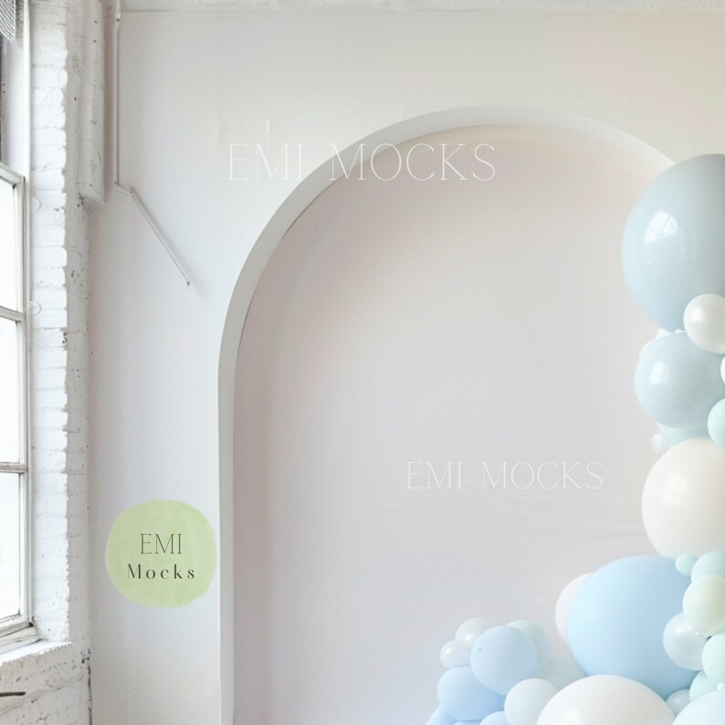 Balloon Arch Backdrop Mock up - Balloon Mock up - Balloon Backdrop Mock ...