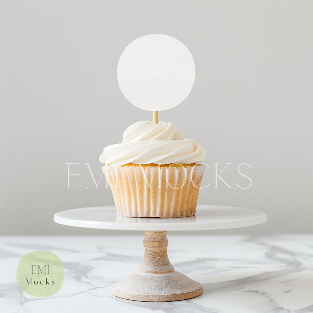 Cupcake Topper Mockup - Cupcake Mockup - Topper Mockup - Circle Topper ...