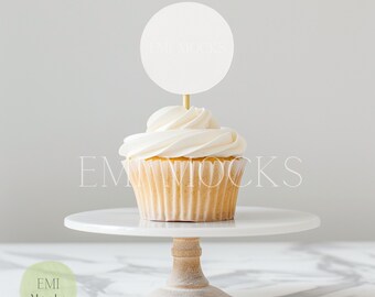 3 Cupcake Topper Mockup Cupcake Mockup Topper Mockup Circle Topper ...
