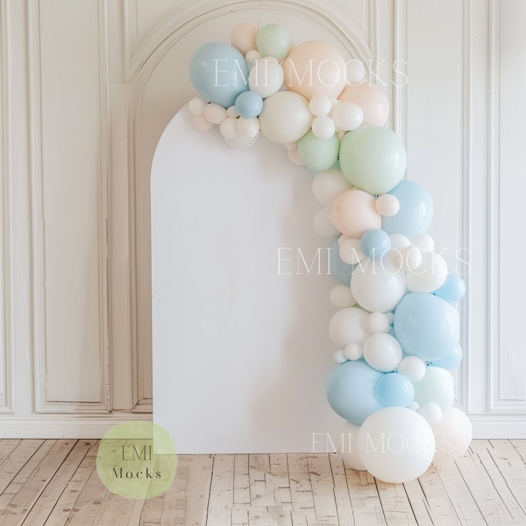 Balloon Arch Backdrop Mock up - Balloon Mock up - Balloon Backdrop Mock ...