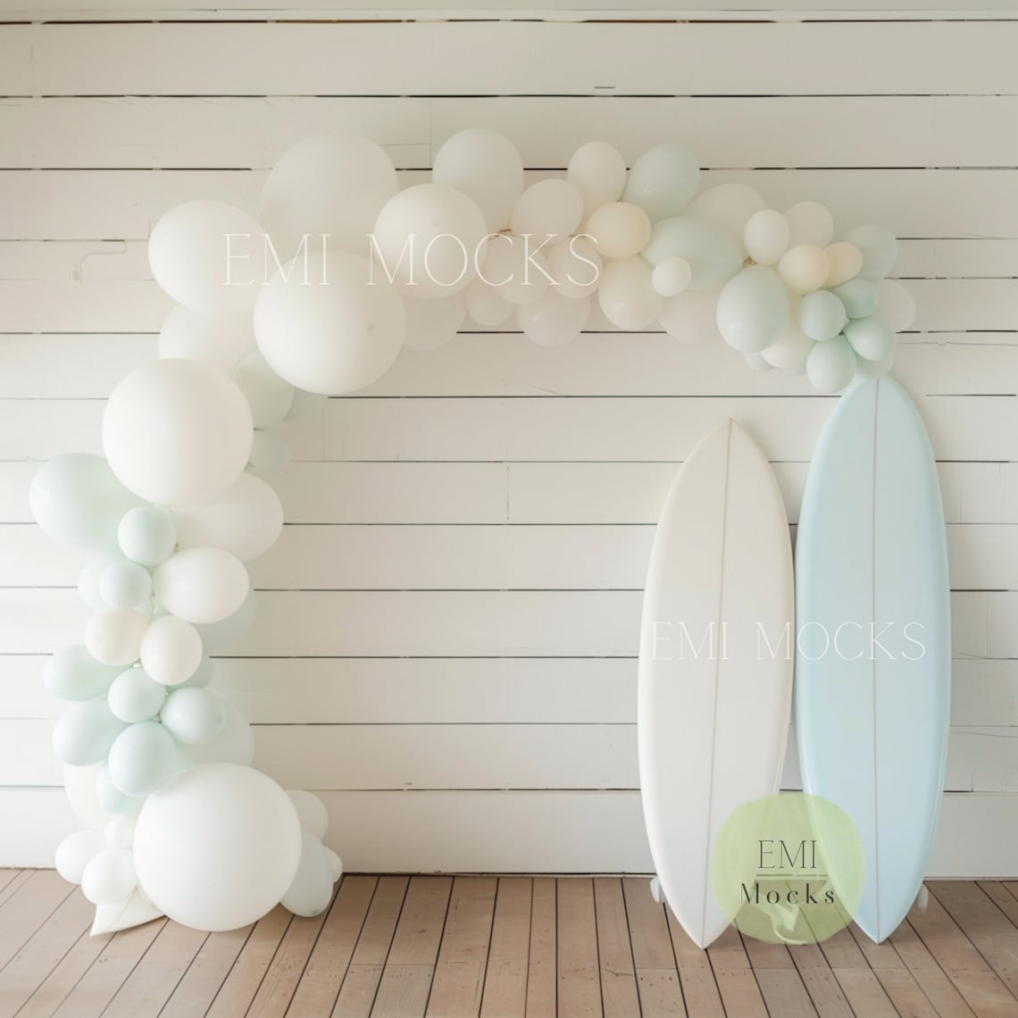 Balloon Arch Backdrop Mock up Balloon Mock up surfer Themed Birthday ...