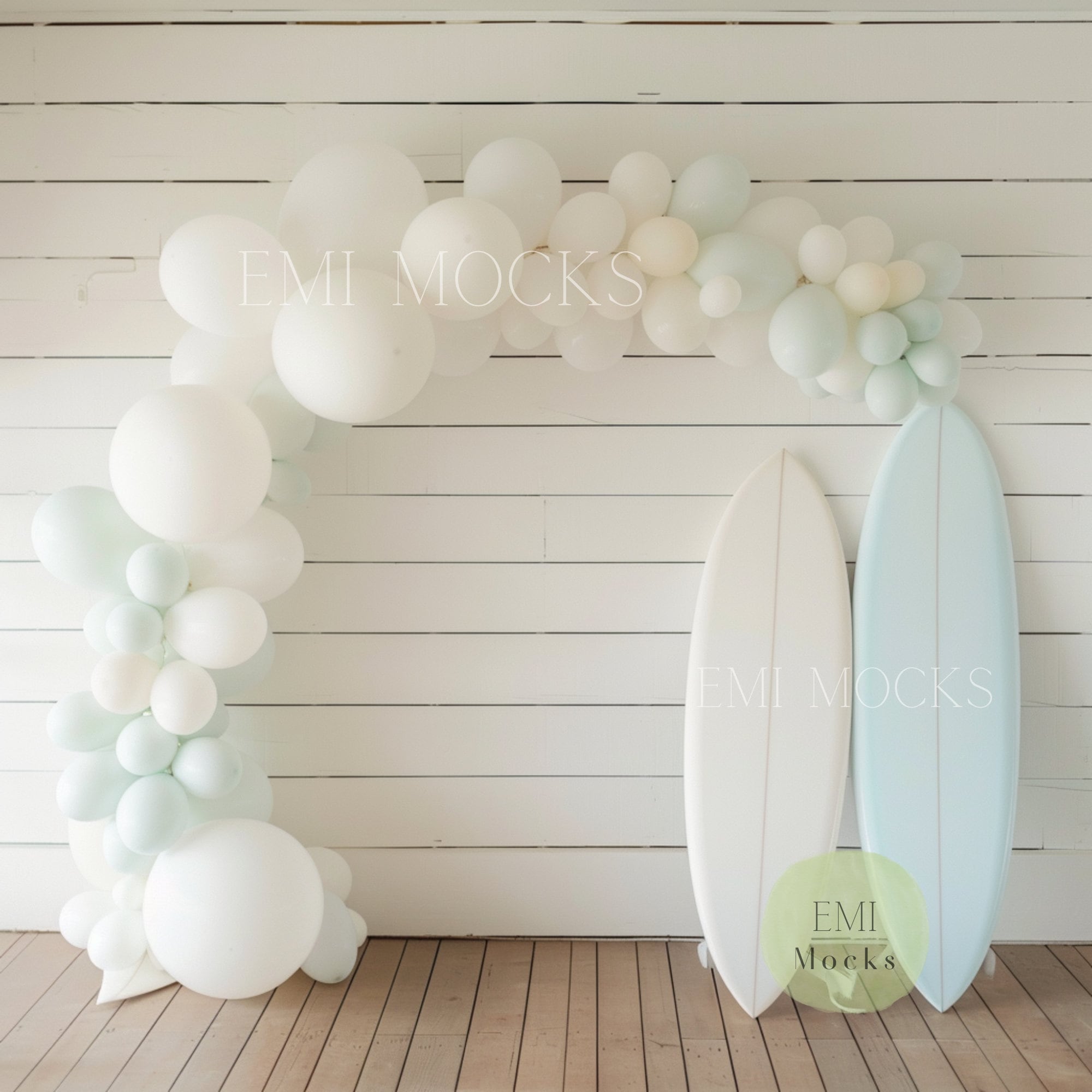 Balloon Arch Backdrop Mock up - Balloon Mock up -surfer Themed Birthday ...