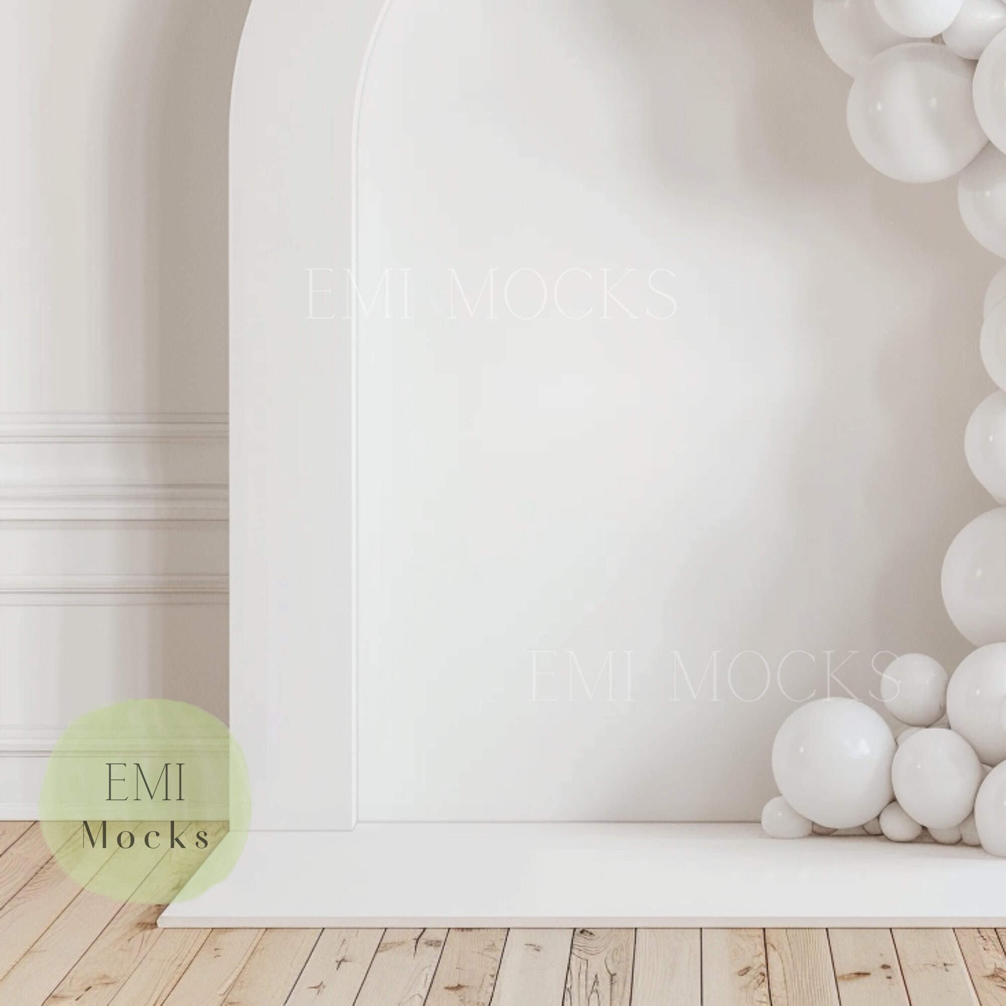 Balloon Arch Backdrop Mock up - Balloon Mock up - Balloon Backdrop Mock ...