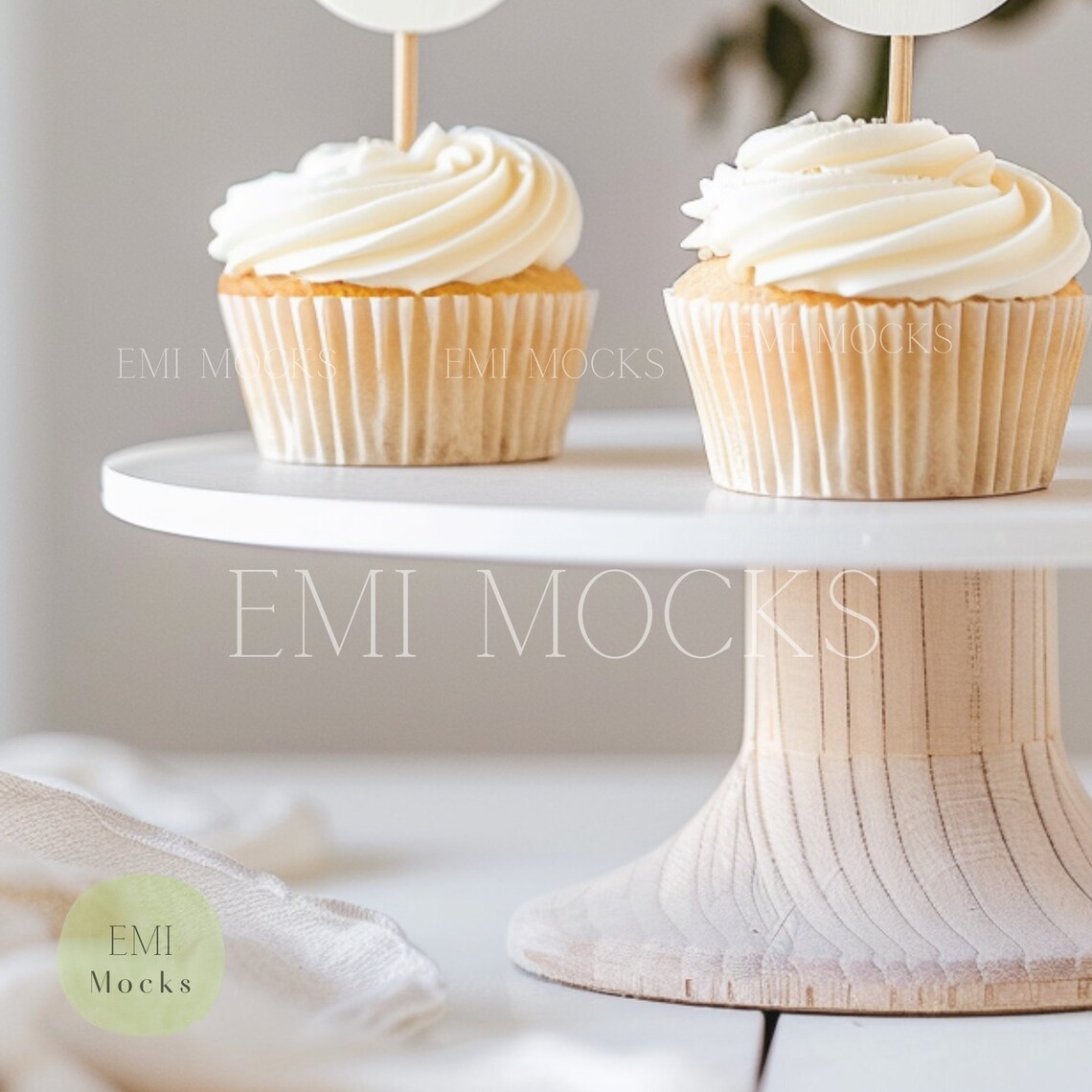 3 Cupcake Topper Mockup - Cupcake Mockup - Topper Mockup - Circle ...