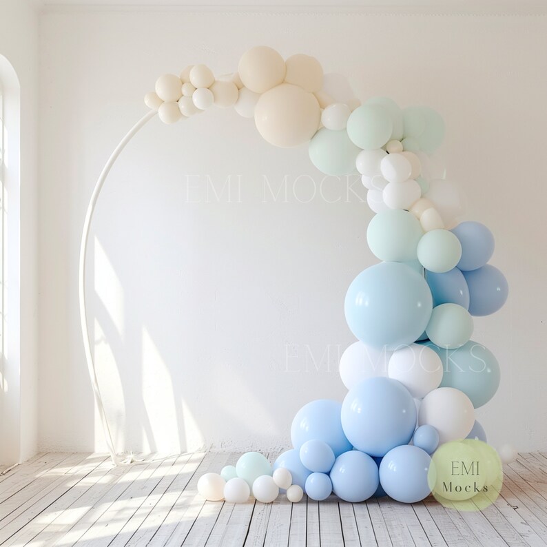 Balloon Arch Backdrop Mock up - Balloon Mock up - Balloon Backdrop Mock ...