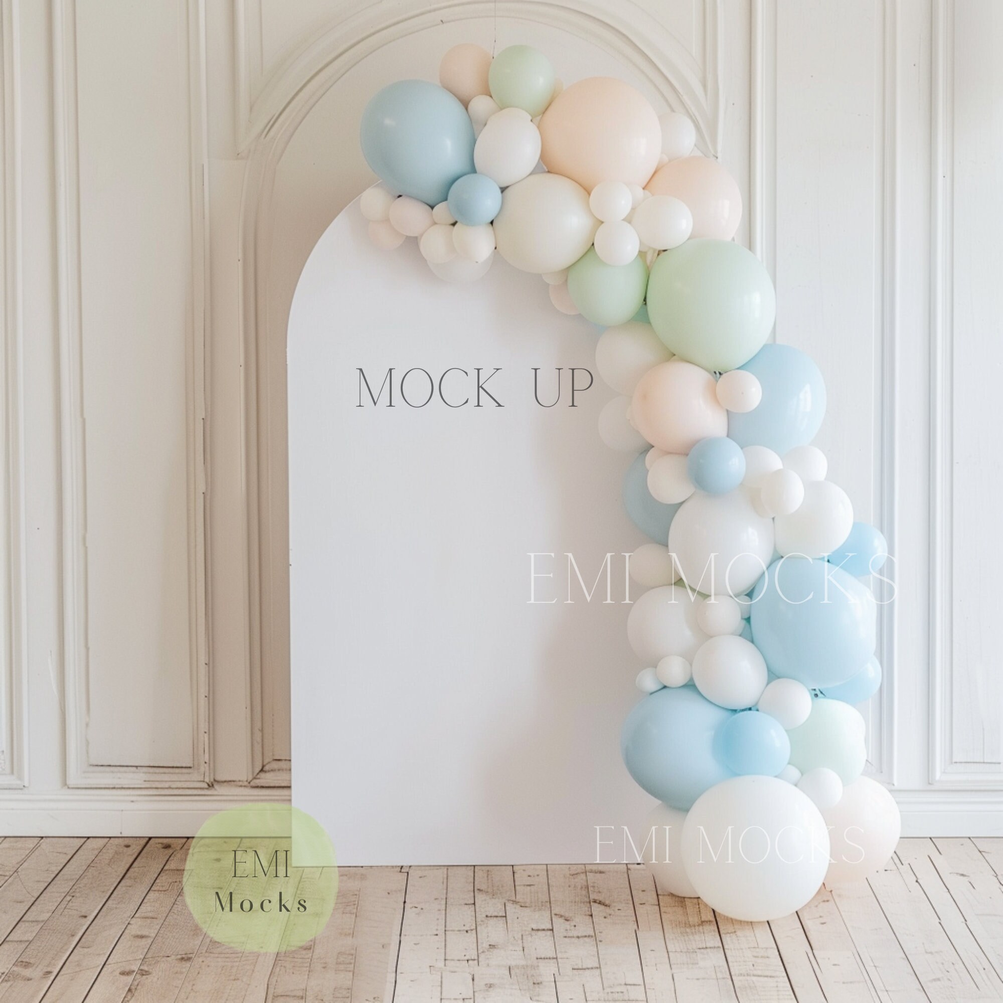 Balloon Arch Backdrop Mock up - Balloon Mock up - Balloon Backdrop Mock ...