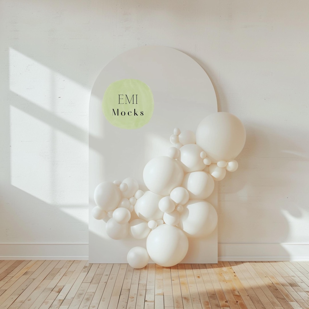Balloon Arch Backdrop Mock up - Balloon Mock up - Balloon Backdrop Mock ...