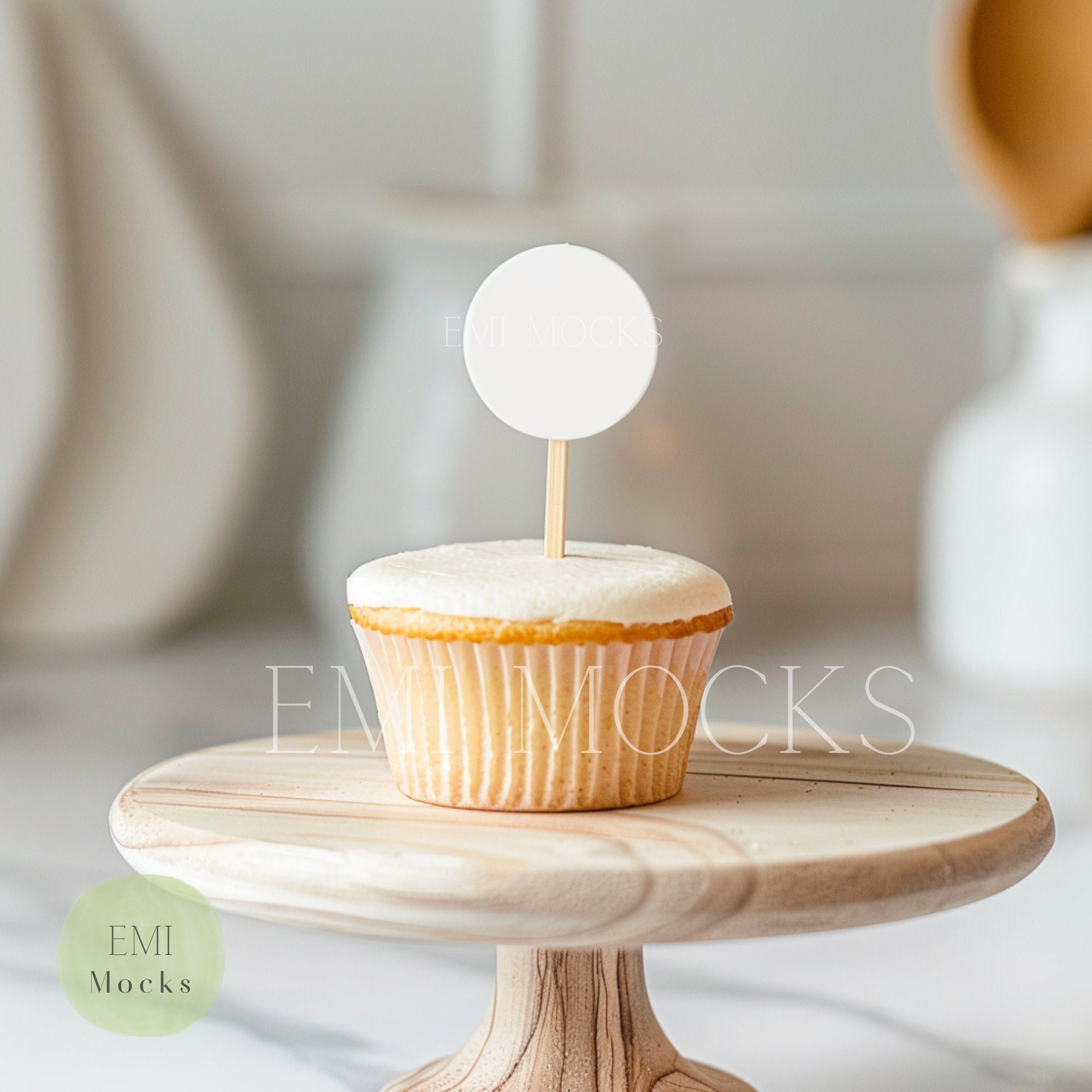 3 Cupcake Topper Mockup - Cupcake Mockup - Topper Mockup - Circle ...