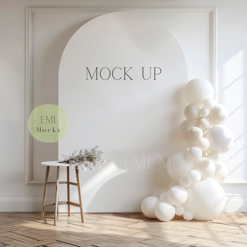 Balloon Arch Backdrop Mock up - Balloon Mock up - Balloon Backdrop Mock ...