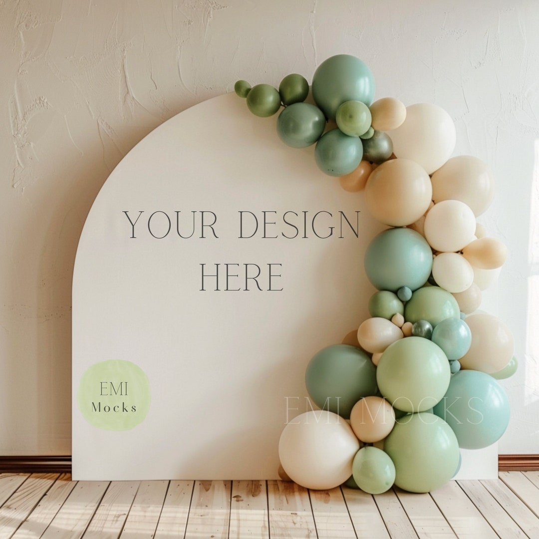Balloon Arch Backdrop Mock up - Balloon Mock up - Balloon Backdrop Mock ...