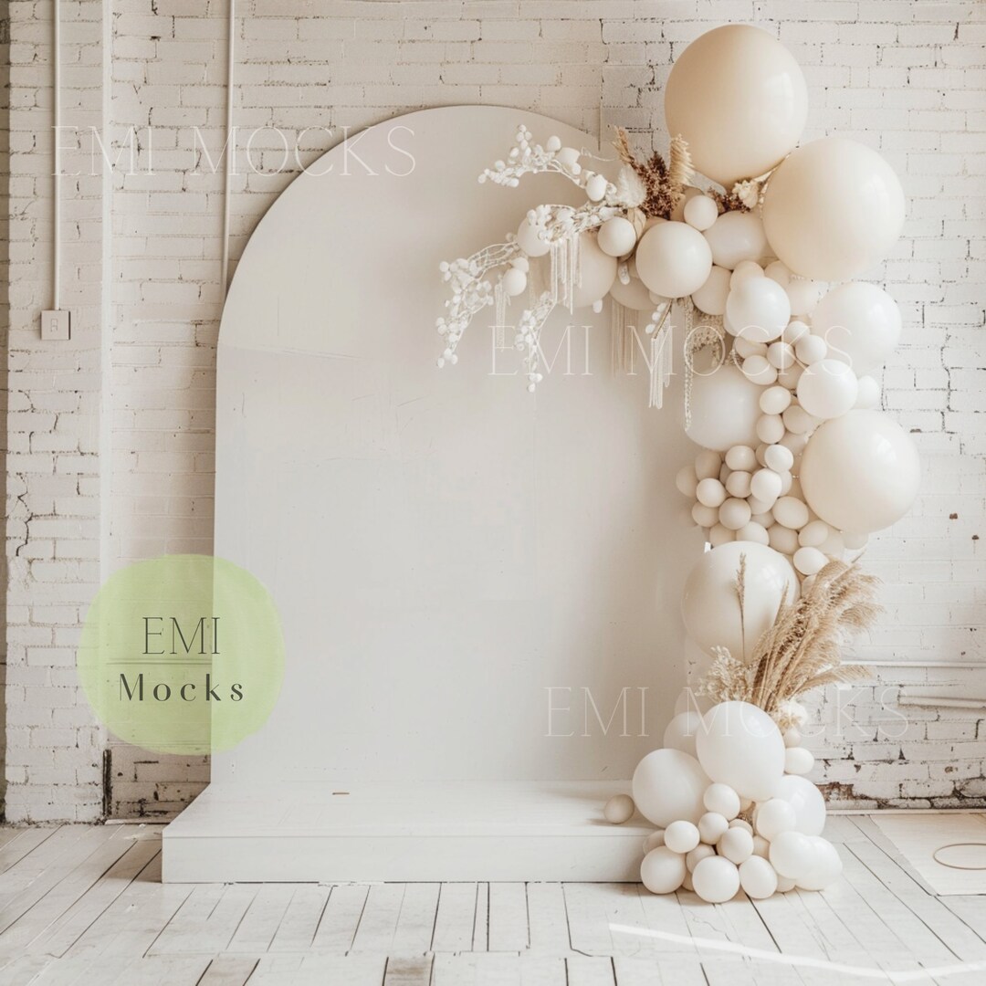 Balloon Arch Backdrop Mock up - Balloon Mock up - Balloon Backdrop Mock ...