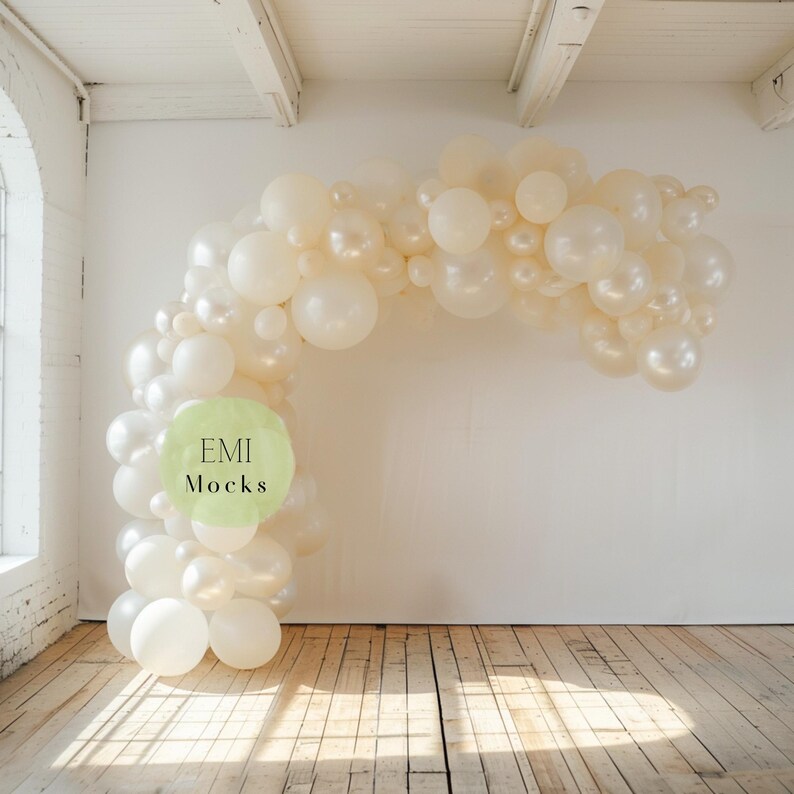 Balloon Arch Backdrop Mock up - Balloon Mock up - Balloon Backdrop Mock ...