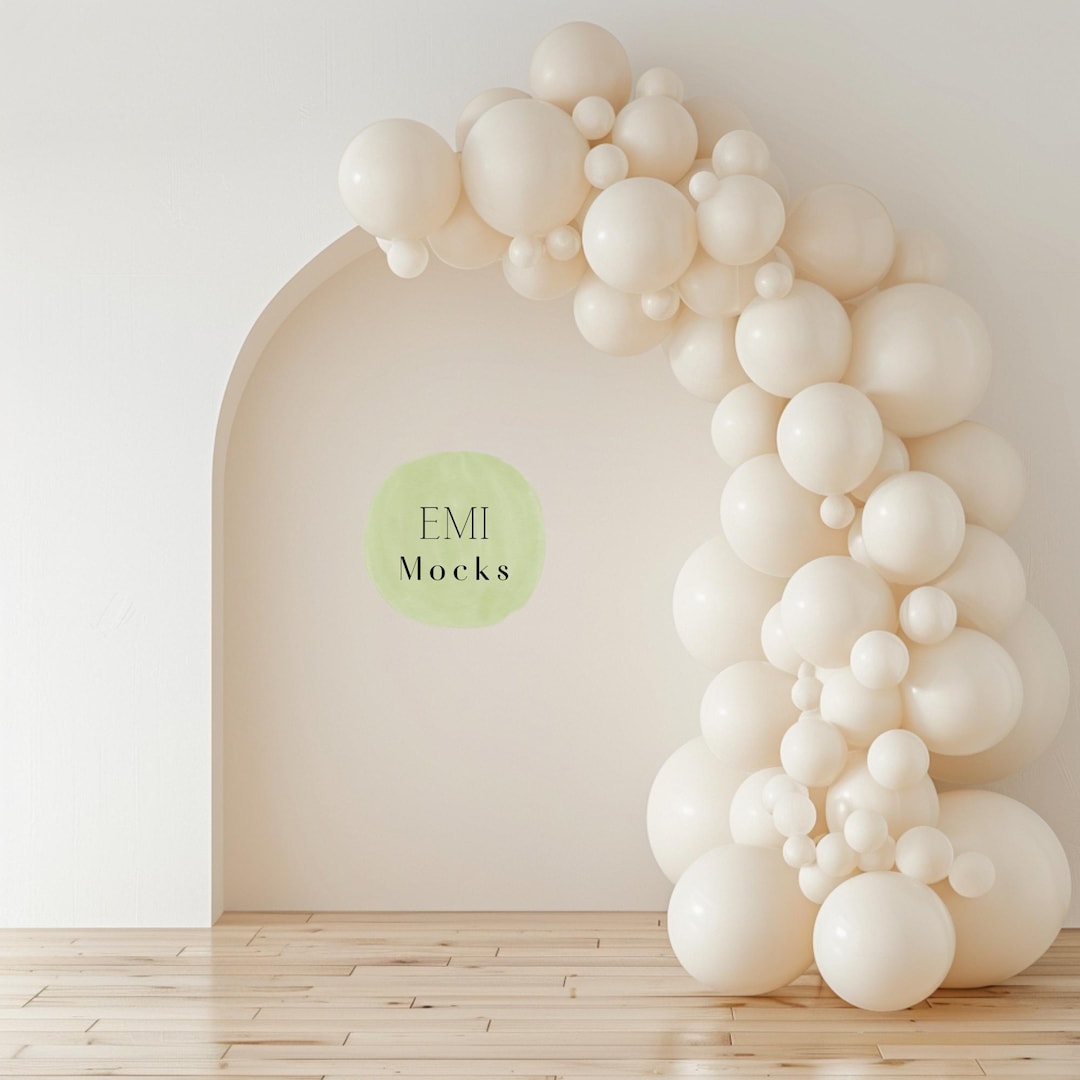 Balloon Arch Backdrop Mock up - Balloon Mock up - Balloon Backdrop Mock ...