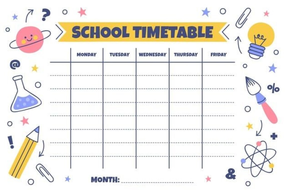 School Timetable - Etsy