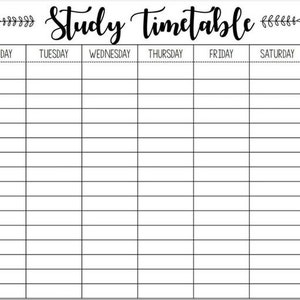 School Timetable - Etsy
