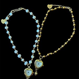 Gold Heart Watch Clock Necklace Choker - Etsy
