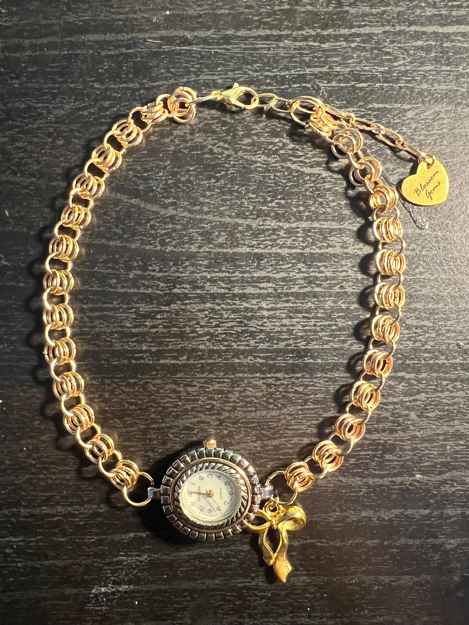 18k Gold Plated and Silver Watch Clock Necklace - Etsy