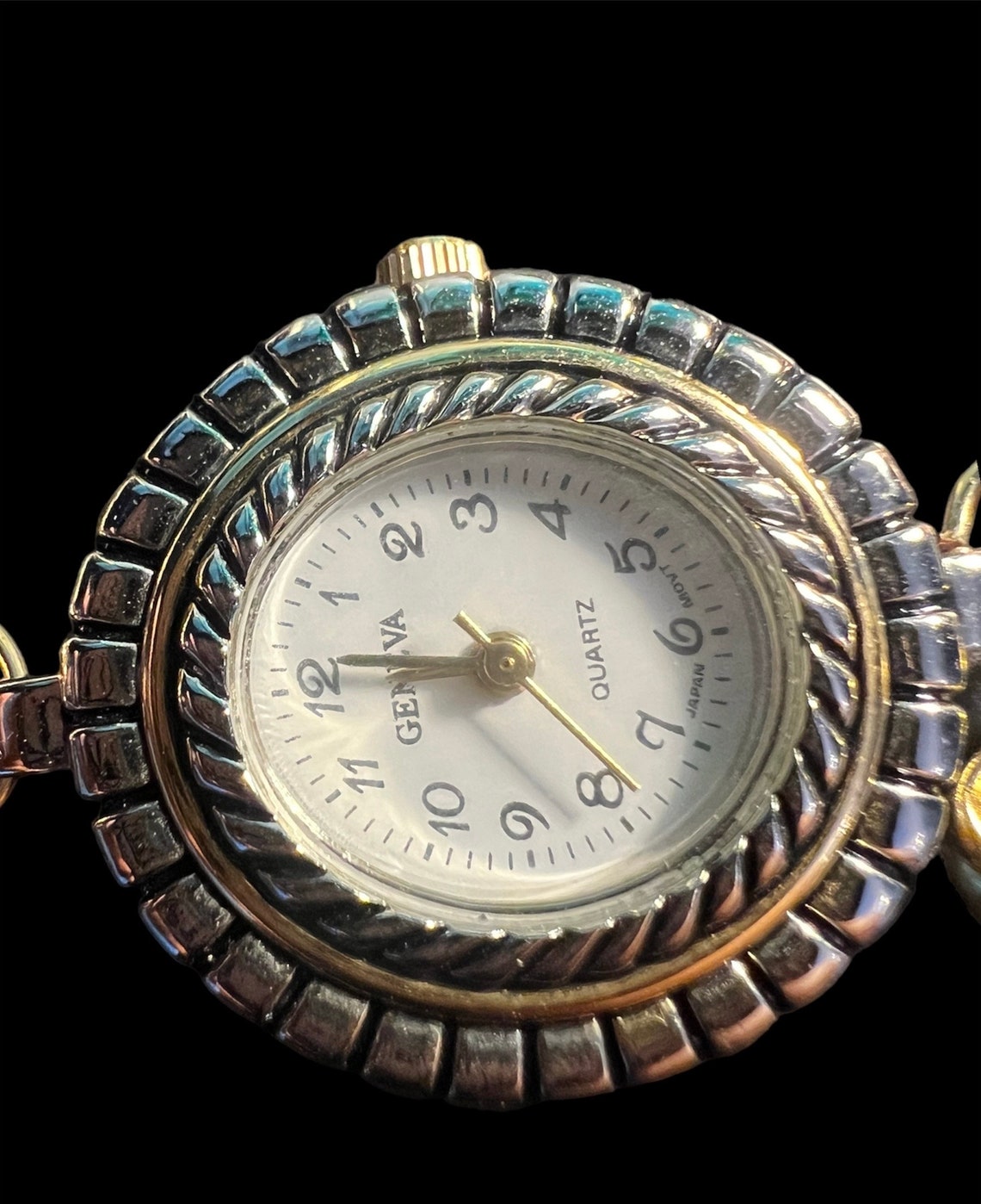 18k Gold Plated and Silver Watch Clock Necklace - Etsy