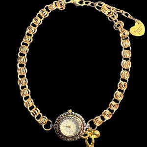 18k Gold Plated and Silver Watch Clock Necklace - Etsy