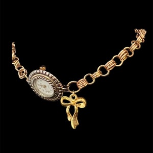 18k Gold Plated and Silver Watch Clock Necklace - Etsy