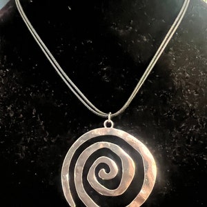 Vintage Antique Style Abstract Spiral Pendant Necklace - Etsy