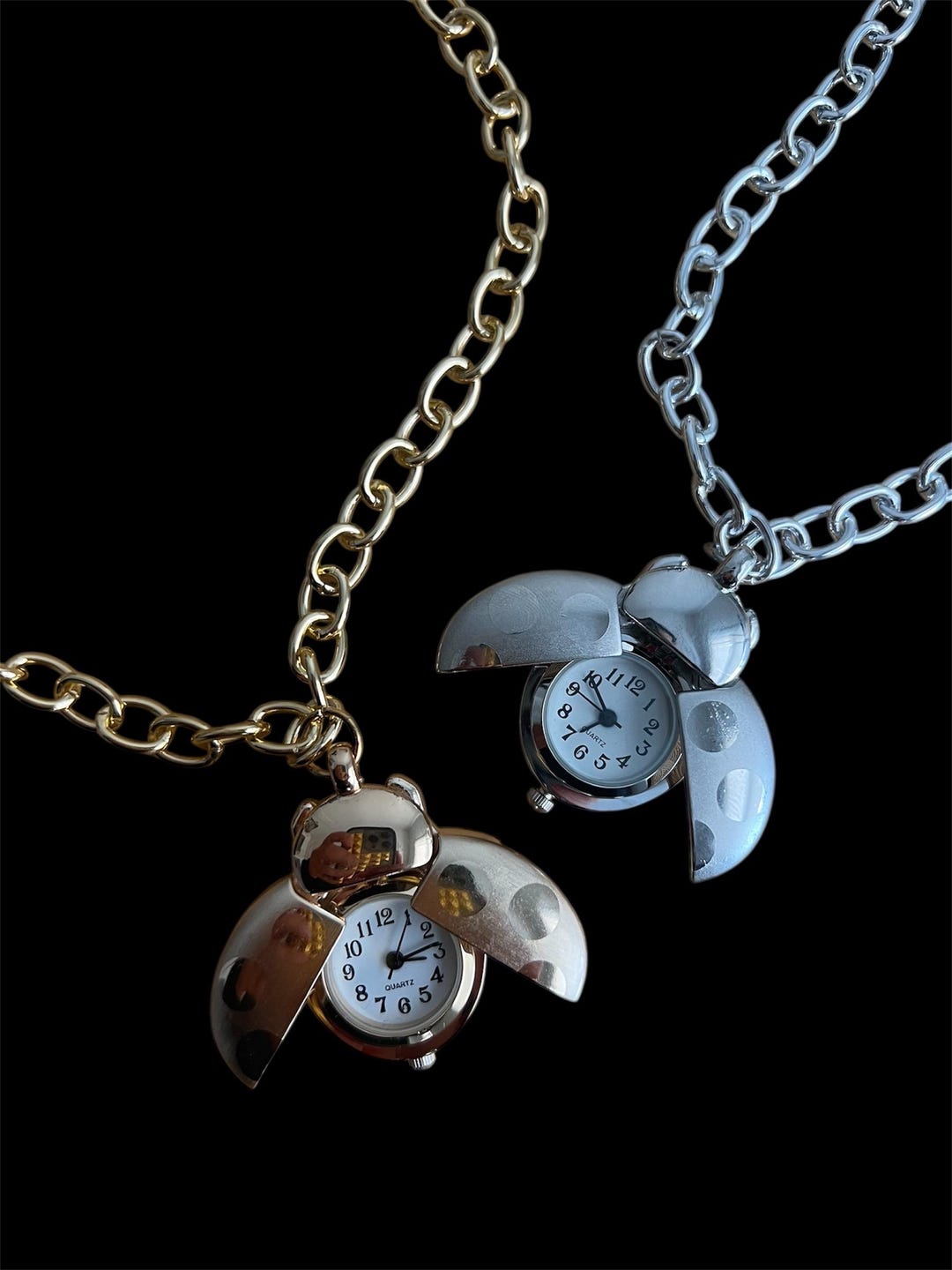 Upcycled Ladybug Beetle Watch Pendant Necklace: Boho Goth Steampunk ...