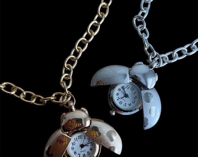 Vintage Norbee Gold Plated Moving Face Mechanical Swiss Watch Pendant ...