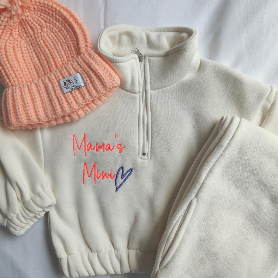 Embroidered Tracksuit Set: Mama's Mini, Winter Outfit - Etsy