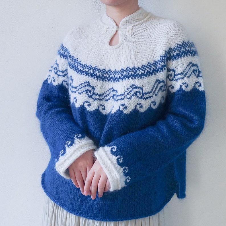 Ceramic Sweater Knitting Pattern - Colorwork Porcelain Motifs (PDF ...