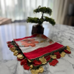 Traditional Turkish Oya Scarf Flower Crochet Oya Lace Flower Scarf ...
